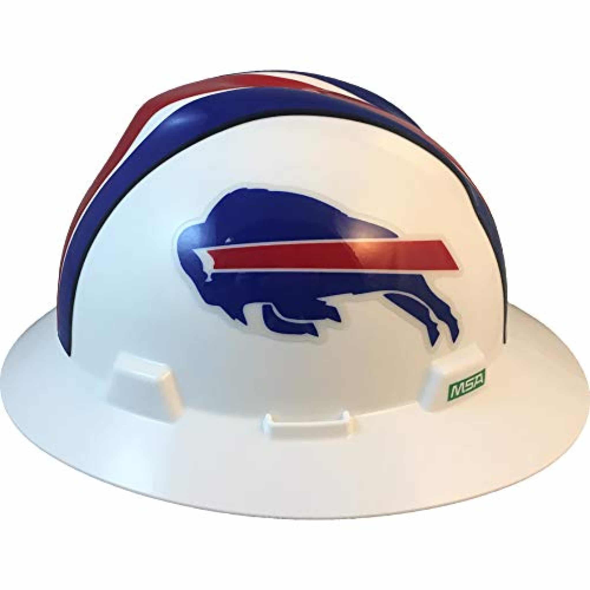 MSA 10194745 NFL V-Gard Full Brim Hard Hat, Buffalo Bills, Standard (61 ...