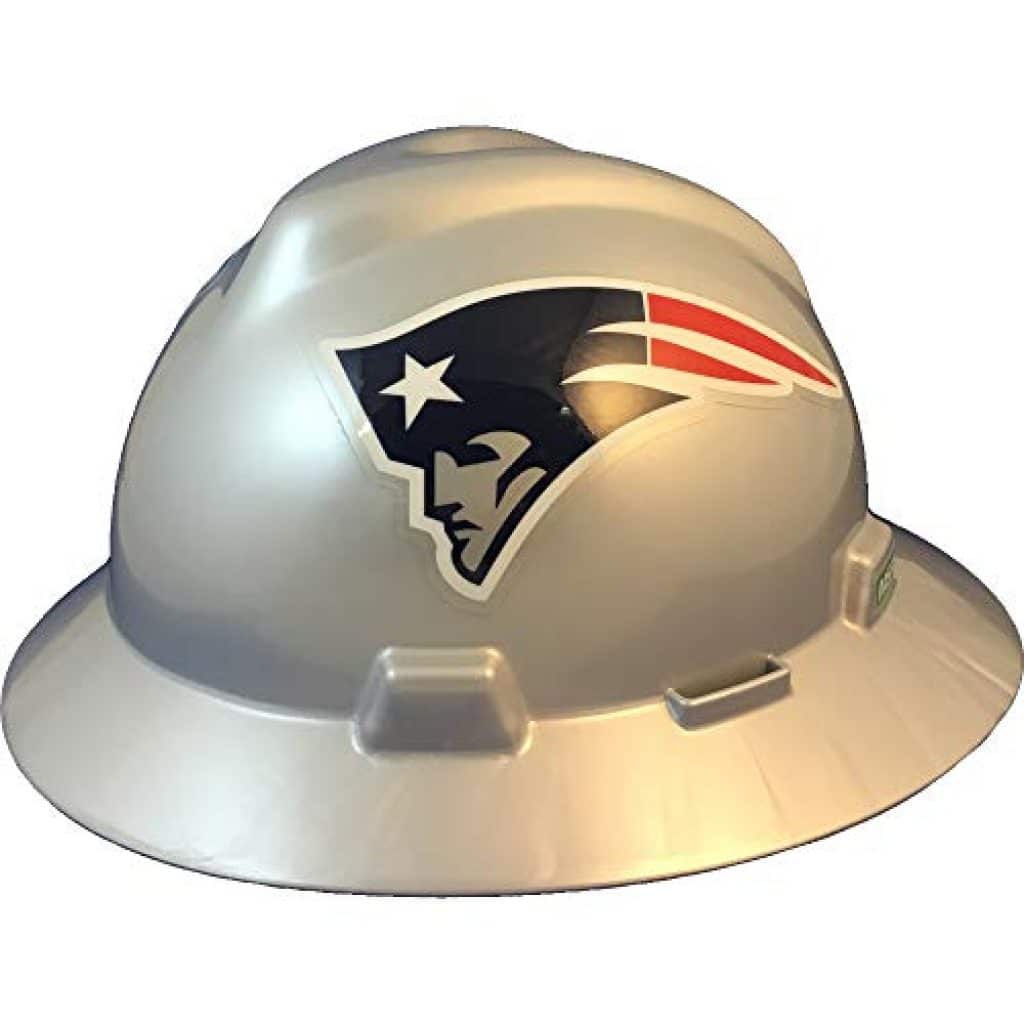 MSA 10194773 NFL V-Gard Full Brim Hard Hat, New England Patriots ...
