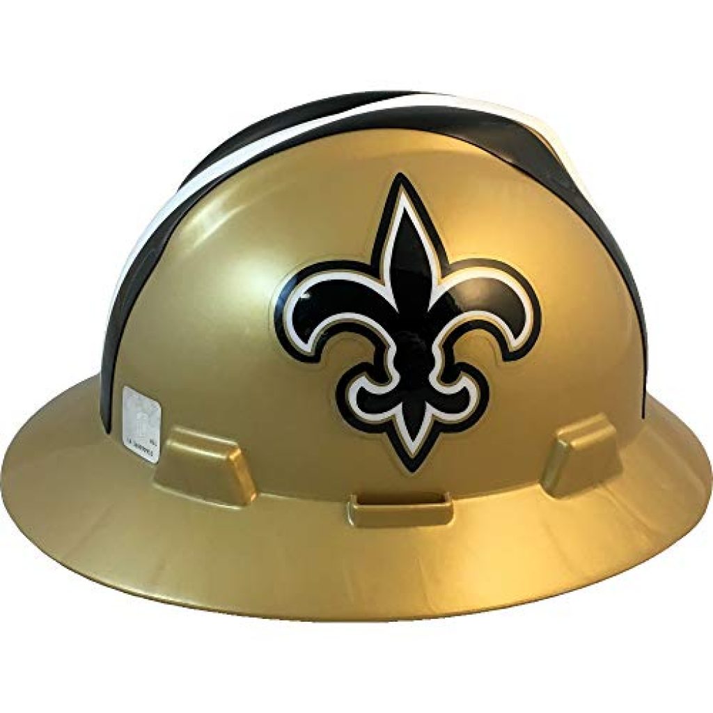 MSA 10194774 NFL V-Gard Full Brim Hard Hat, New Orleans Saints | Sports ...