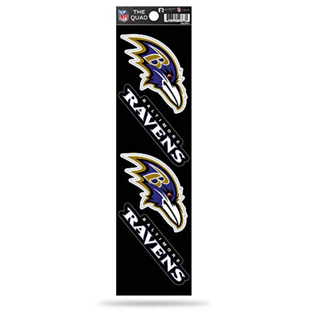 Baltimore Ravens Sticker Die Cut 4-Piece Sheet | Sports Hard Hats
