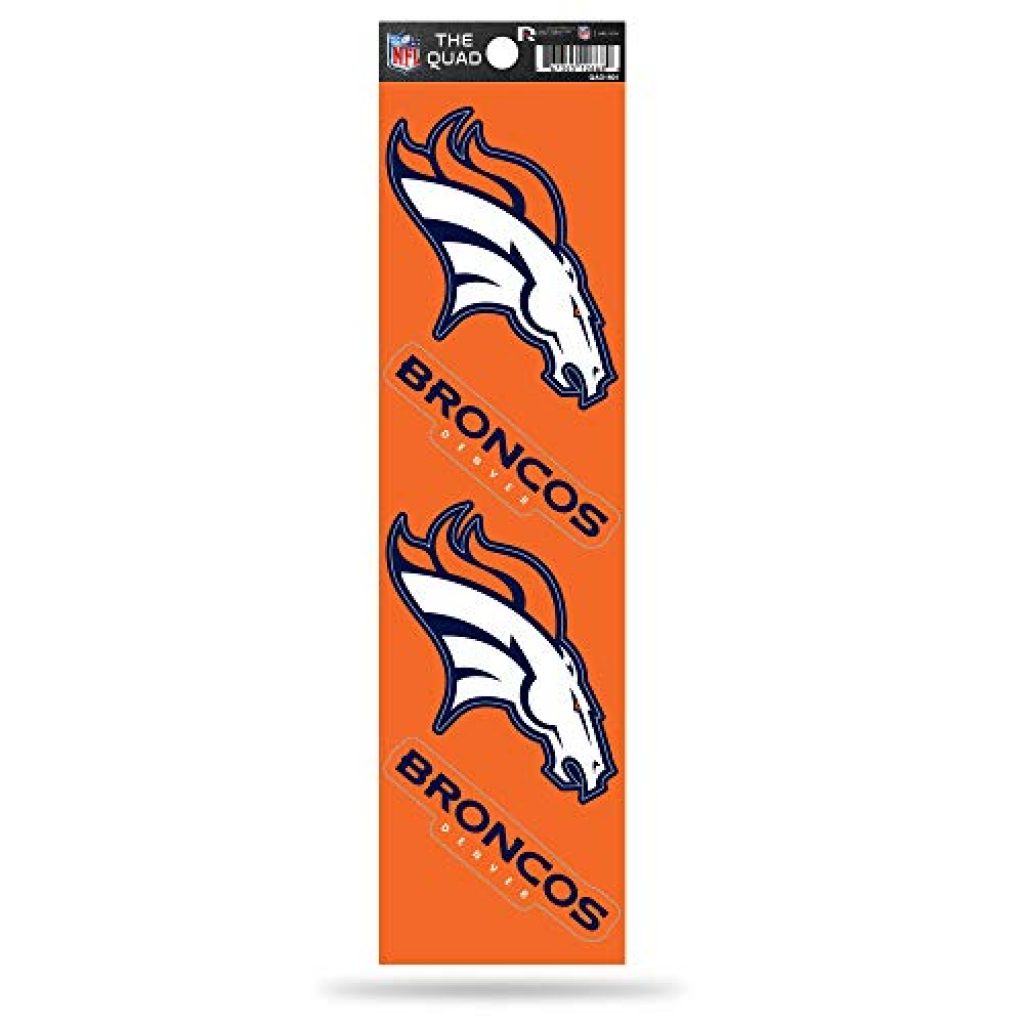 Denver Broncos 4-Piece Sticker Sheet | Sports Hard Hats
