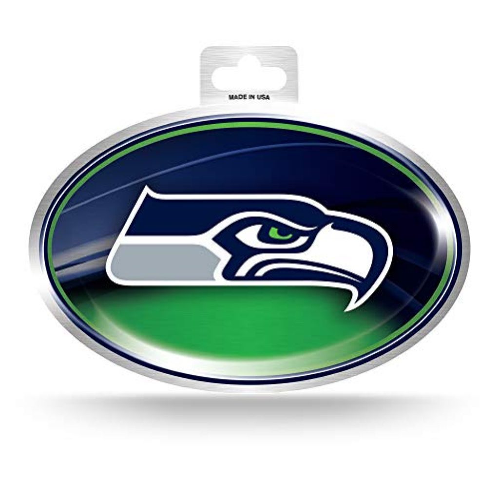 Metallic Team Logo Seattle Seahawks Sticker | Sports Hard Hats