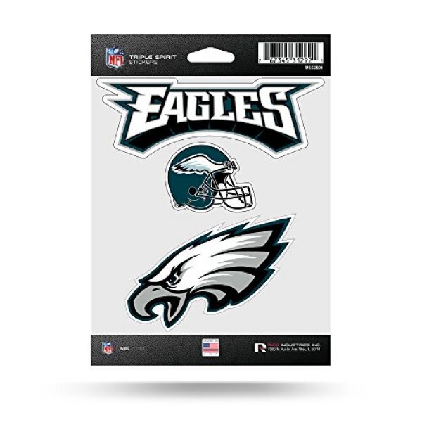 Philadelphia Eagles Die Cut Sticker Sheet 3-Piece | Sports Hard Hats
