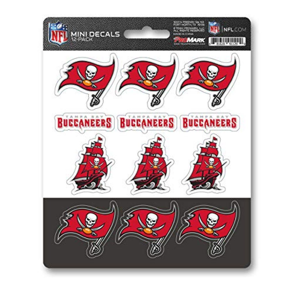 Tampa Bay Buccaneers Sticker Set Mini 12-Pack | Sports Hard Hats