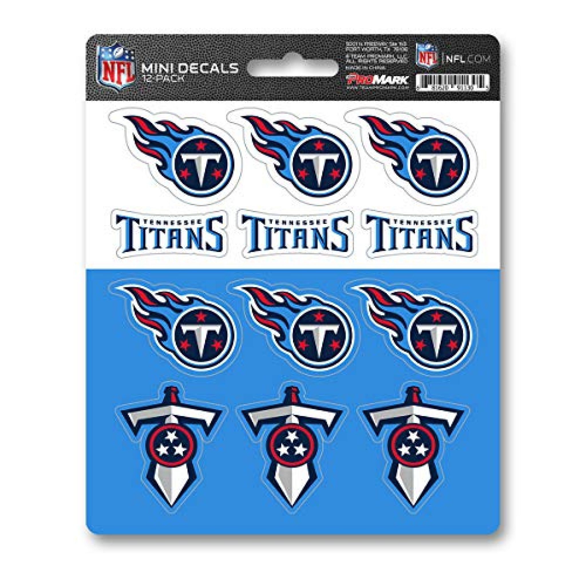 Tennessee Titans Sticker Set Mini 12-Pack | Sports Hard Hats