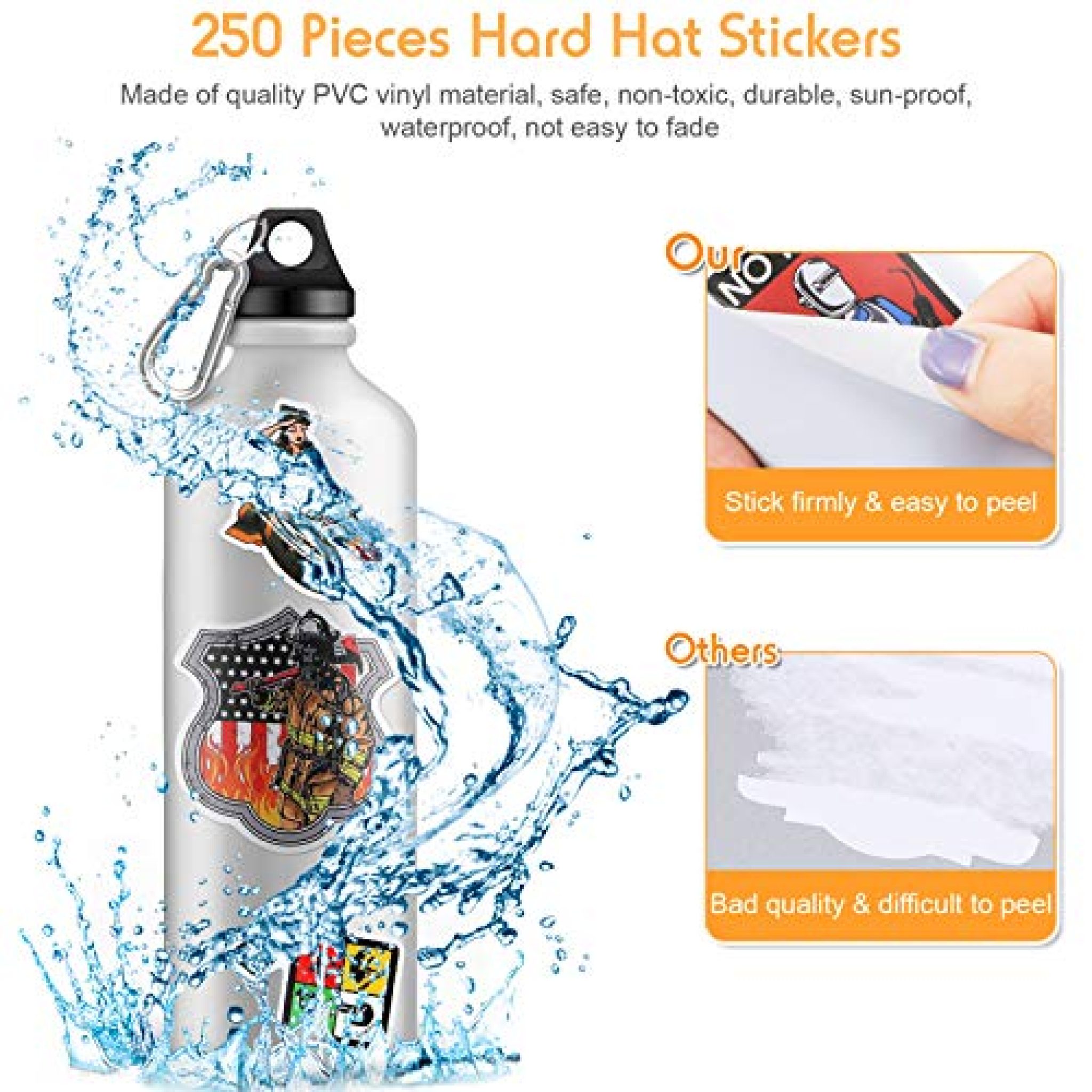 350 Pieces Hard Hat Stickers Funny Vinyl Tool Box Sticker American ...