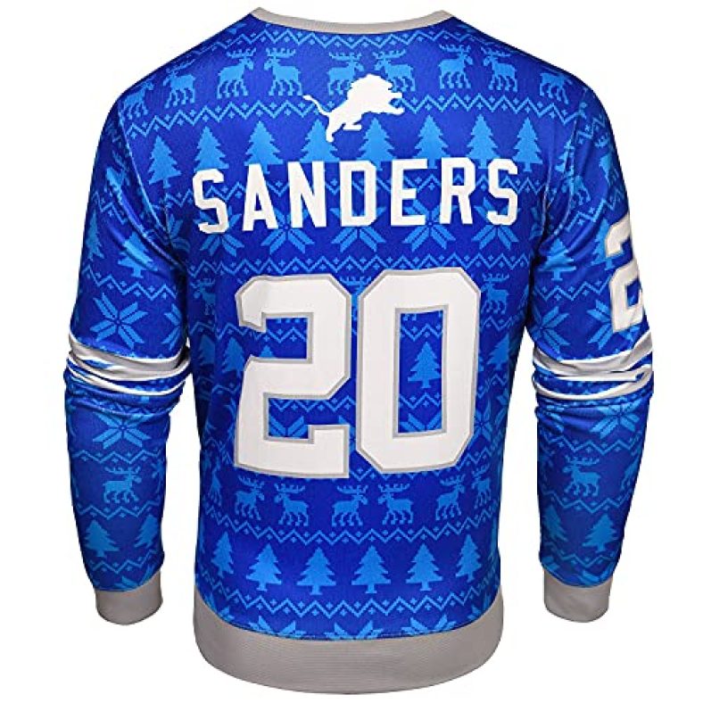 Barry Sanders Detroit Lions Ugly Sweater | Sports Hard Hats