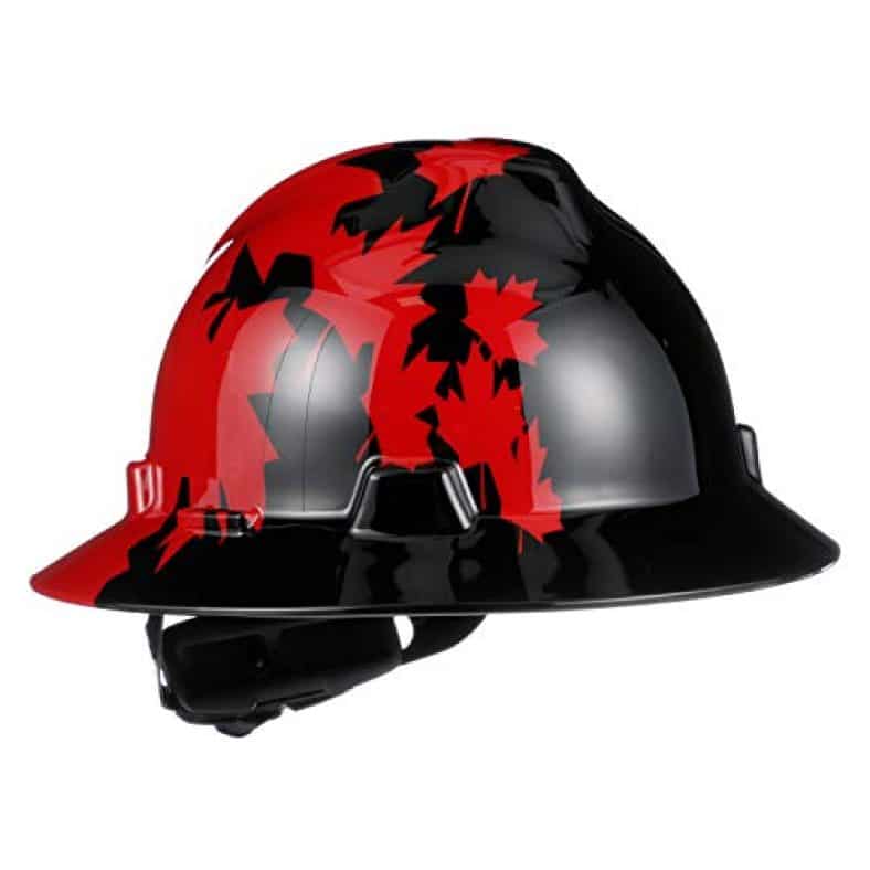 Black Canadian Flag V-Gard Full-Brim Custom Hard Hat With Fas-Trac ...