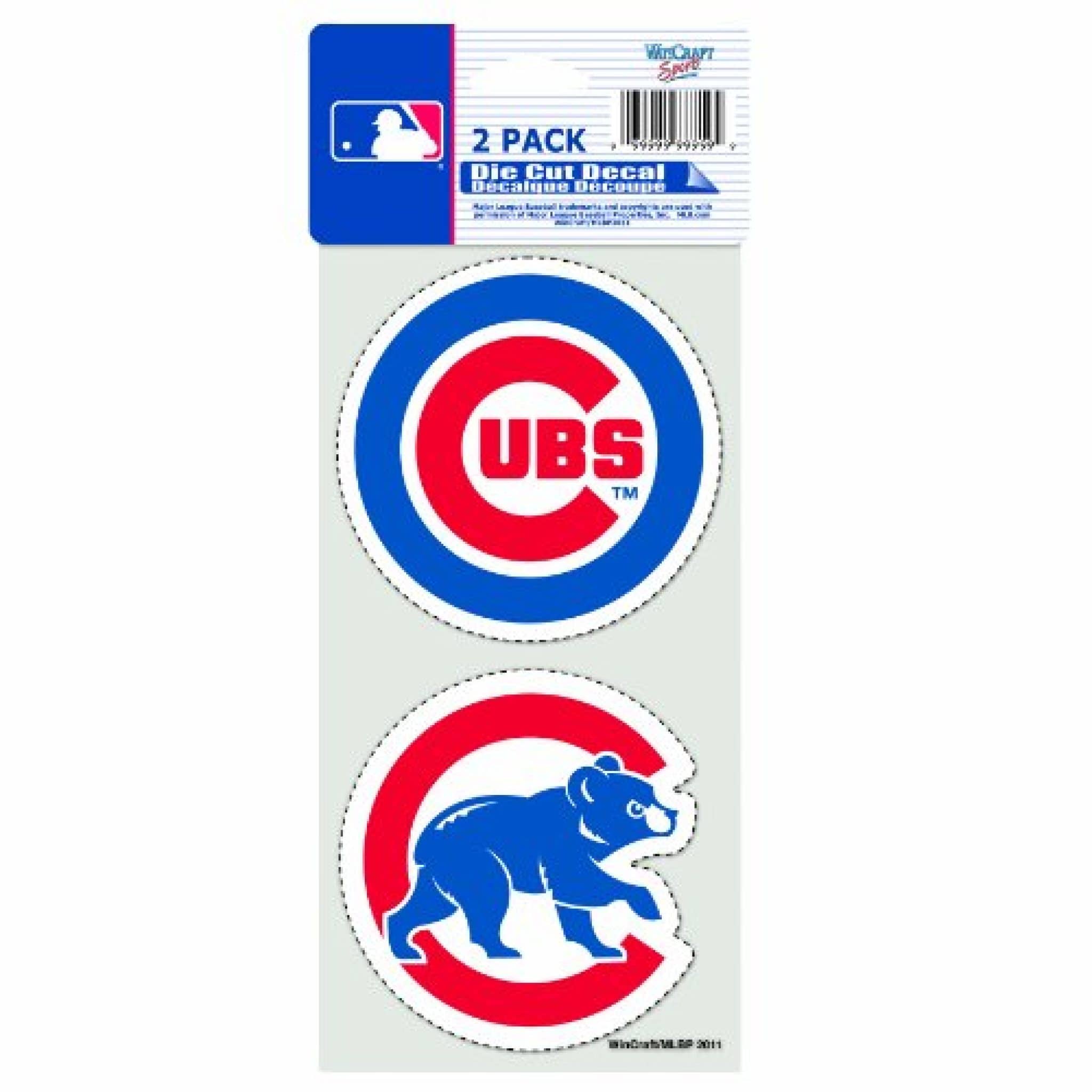 Chicago Cubs 2-Piece Die-Cut Decal 4" x 8" | Sports Hard Hats