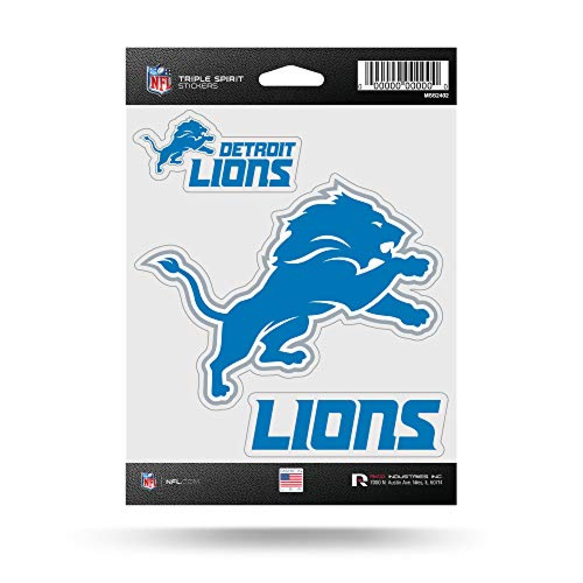 Detroit Lions Sticker Set 3-Pack | Sports Hard Hats