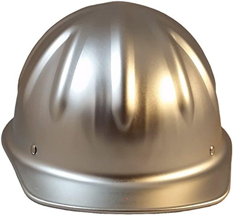 Silver SkullBucket Aluminum Cap Style Hard Hat with Ratchet Suspension ...