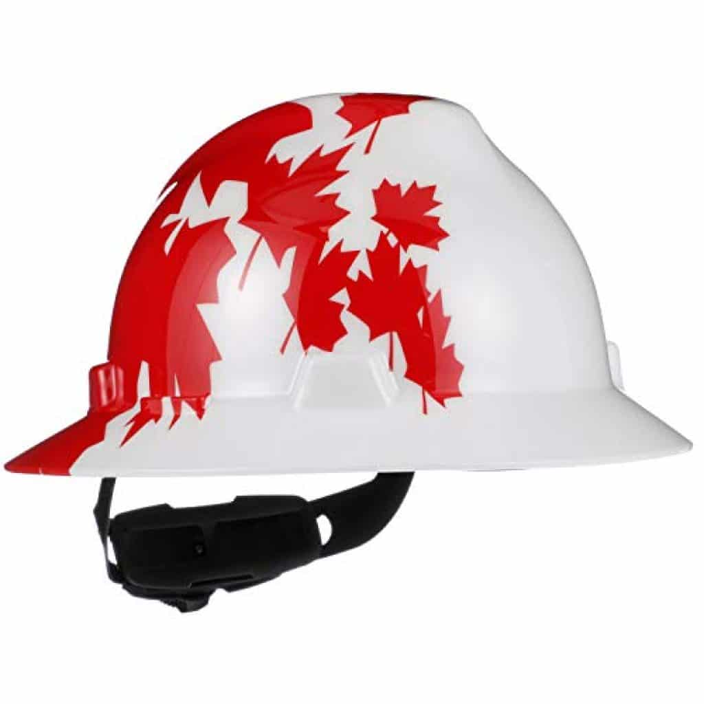 White Canadian Flag V-Gard Full-Brim Custom Hard Hat With Fas-Trac ...
