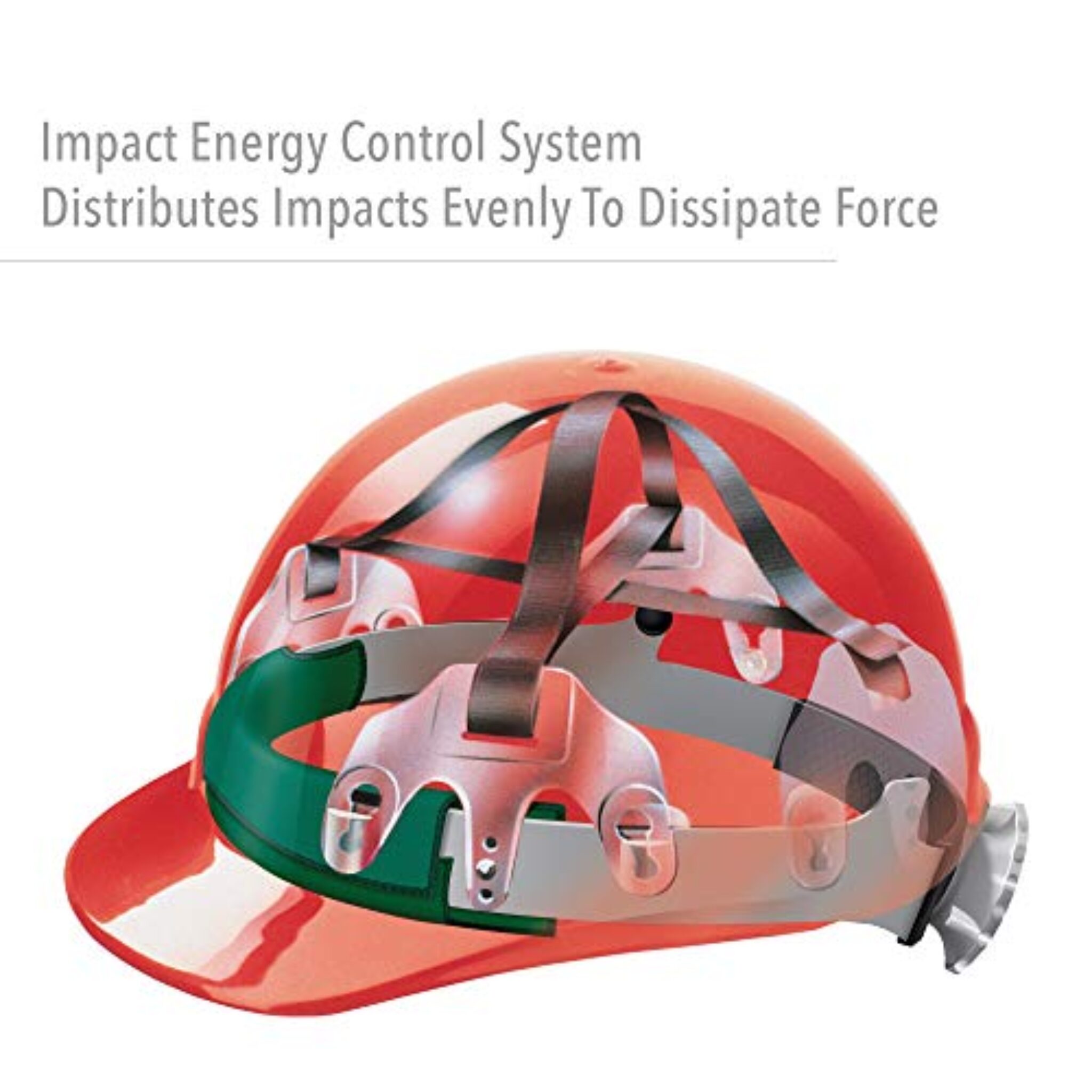 Orange Hi-Viz 8-Point Ratchet Suspension Hard Hat