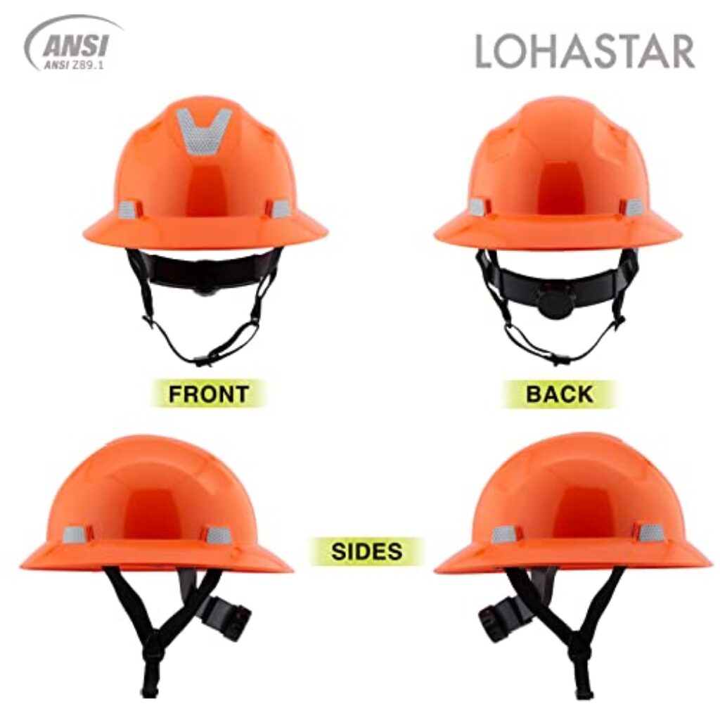 Orange Hi-Viz Full Brim Hard Hat by LOHASTAR | Sports Hard Hats